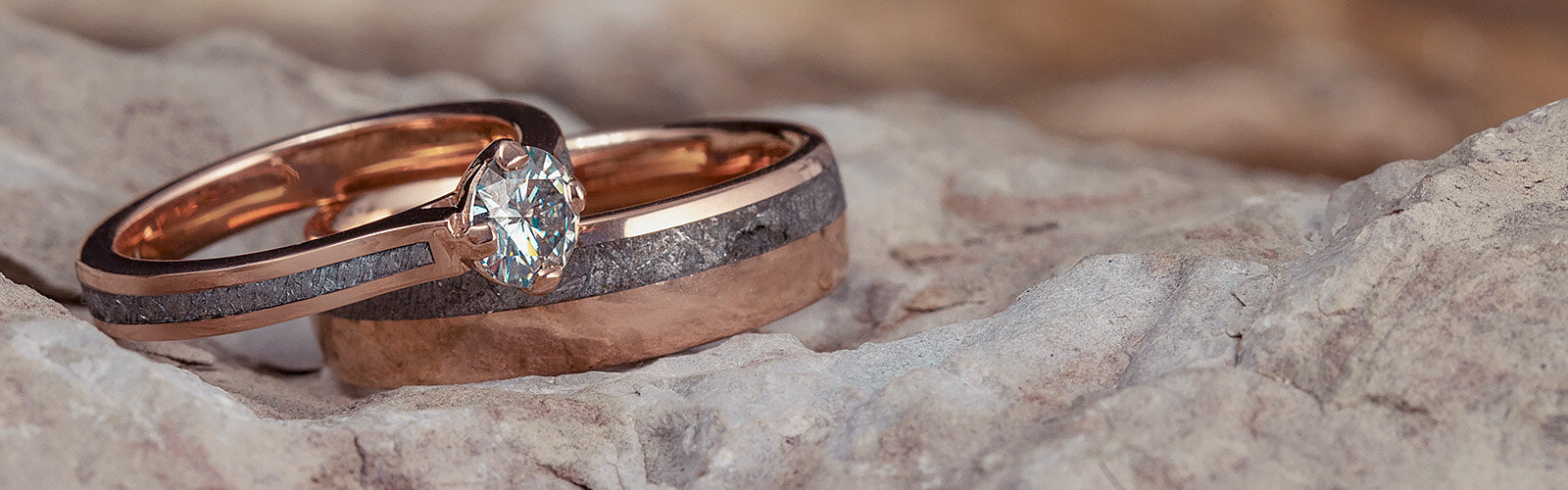 Rose Gold Meteorite Rings - Unique Meteorite Jewelry | Jewelry By Johan