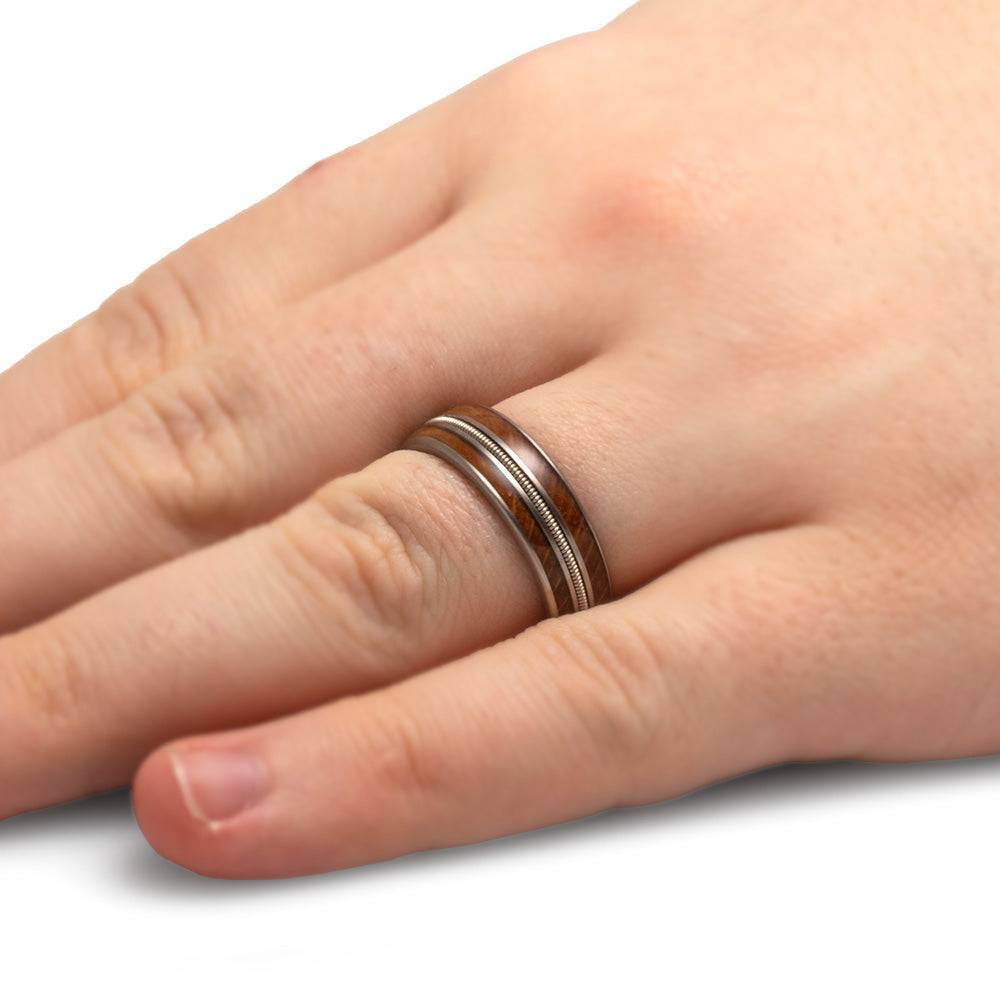 Whiskey Oak Wood & Guitar String Ring for Musicians | Jewelry by Johan ...