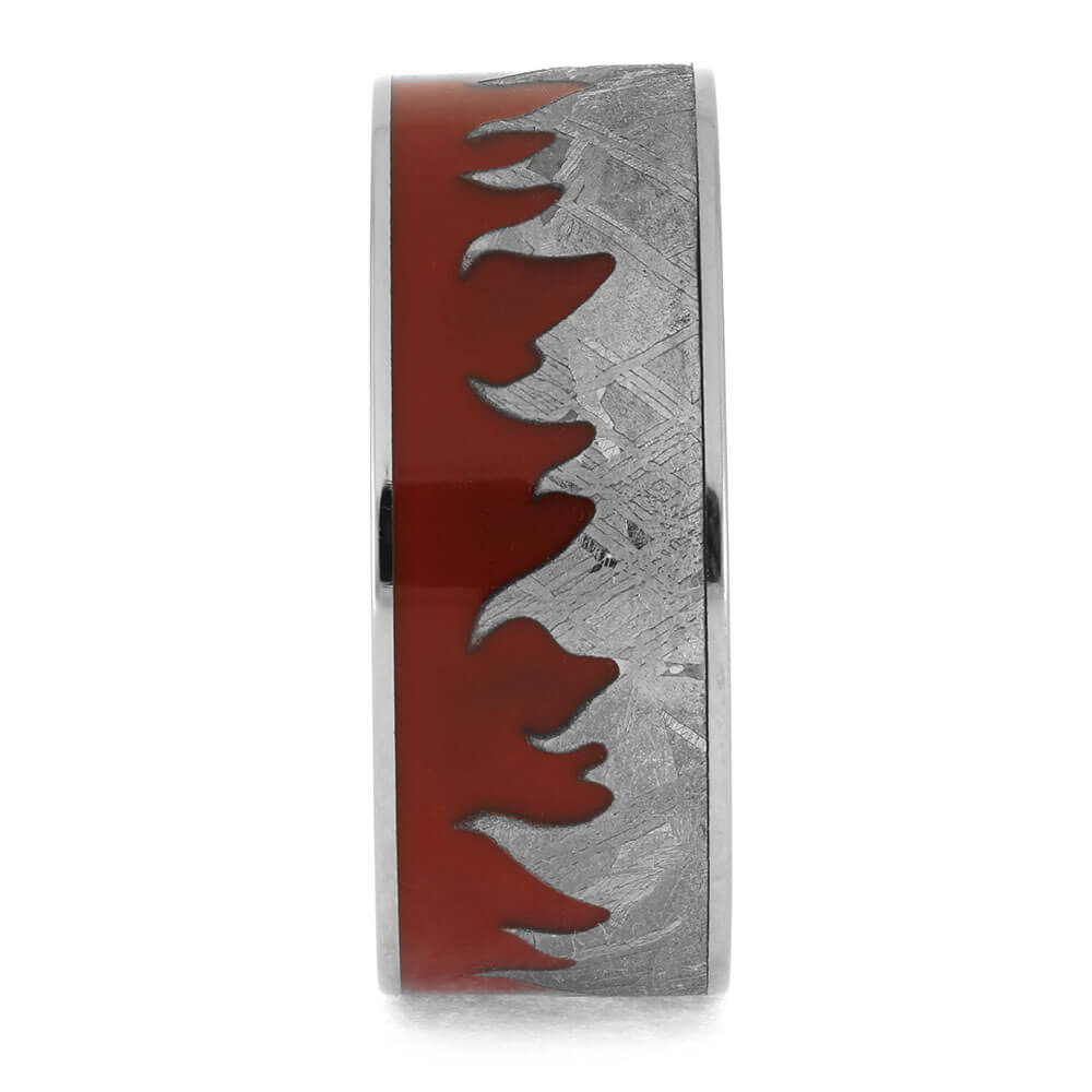Red Fire Moonscape Ring with Meteorite | Jewelry By Johan