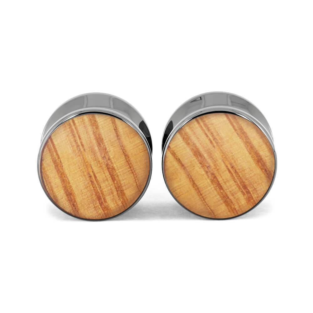 Whiskey Barrel Oak Wood Ear Gauges - Titanium Plugs | Jewelry By Johan
