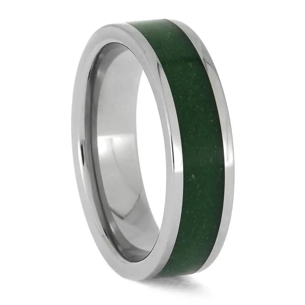 Green Sand Ring in Titanium - Vibrant and Durable | 9 | Jewelry By Johan