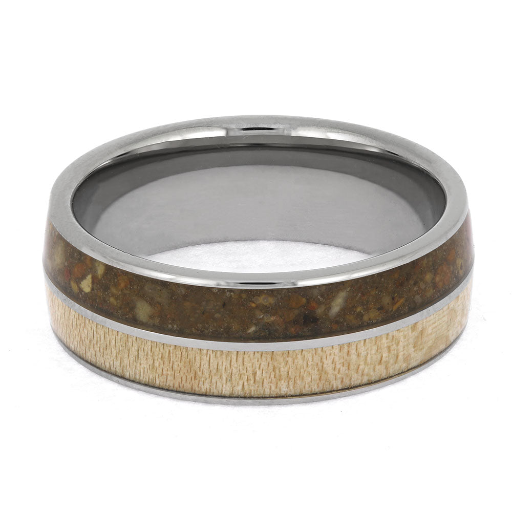 Baseball Field Wedding Band with White Ash Wood | Unknown - Send Ring ...