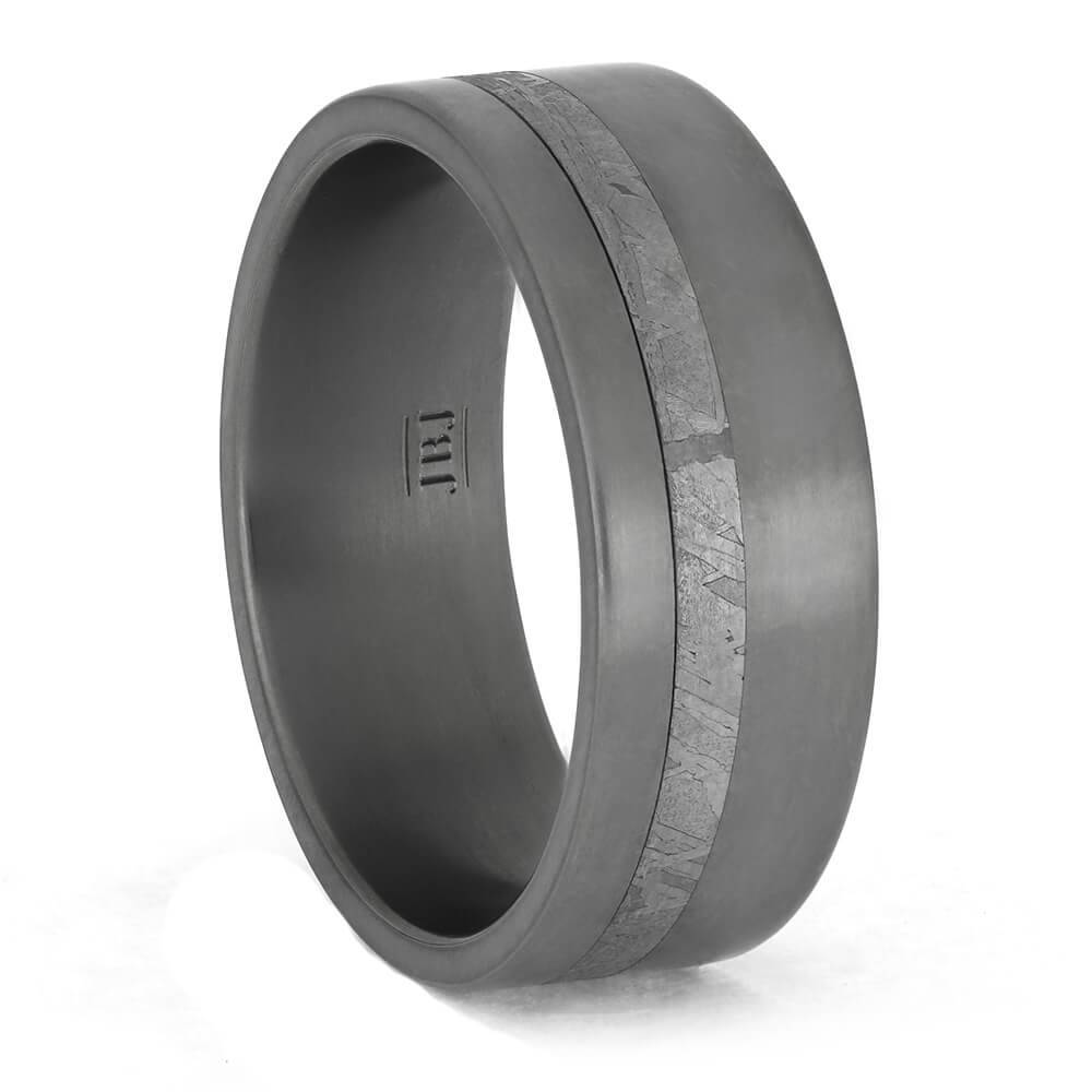 Metallic Sheen Meteorite in Matte Titanium Band | Jewelry by Johan