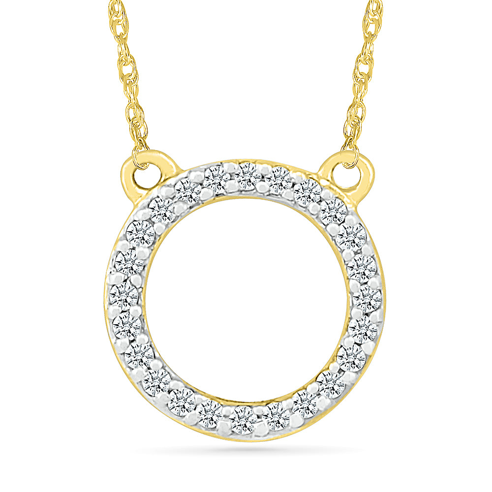 Reversible Diamond Circle Necklace - Black & White Diamonds | Sterling ...