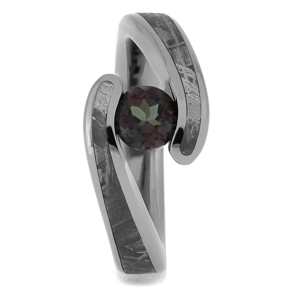Gibeon Meteorite Engagement Ring - Tension Set Stone | Jewelry By Johan
