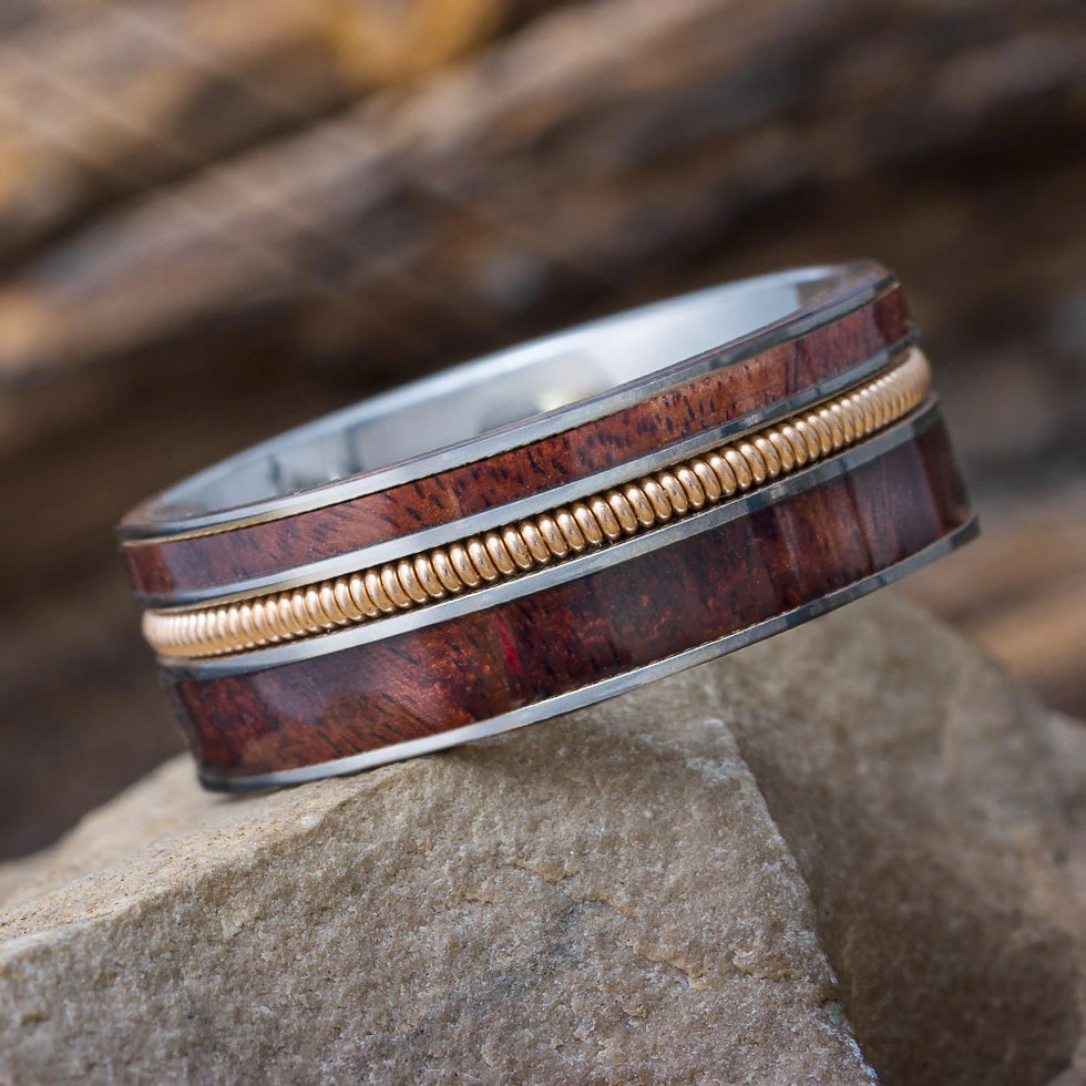 Musician Rings | String, Wood, Vinyl | Jewelry by Johan | Jewelry By Johan