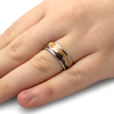 Dinosaur Bone & Oak Wood Mountain Design Ring | Jewelry by Johan ...
