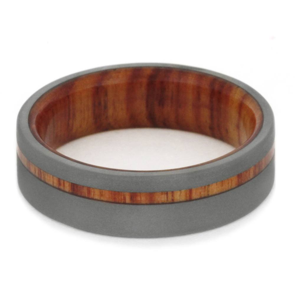 Exotic Wood & Sandblasted Titanium Ring | 7 | Jewelry By Johan