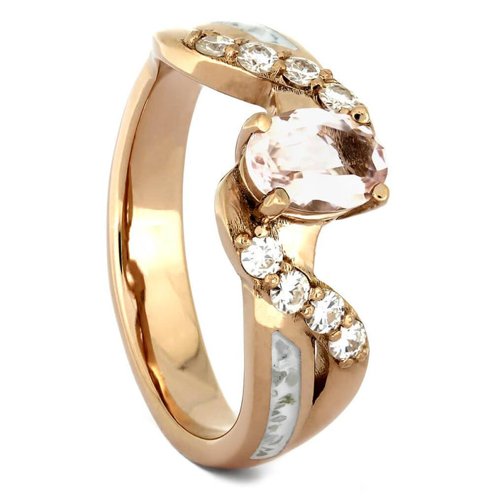 Rose Gold Morganite Bridal Set with White Stardust | 12 | Jewelry By Johan