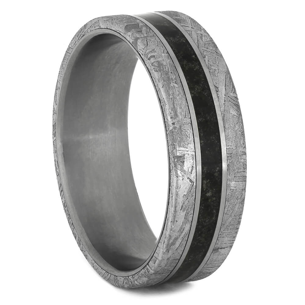 Lava Ring with Meteorite & Matte Titanium | Jewelry by Johan - Jewelry ...