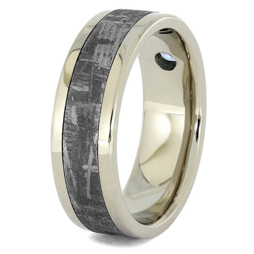 Atom Ring, Meteorite & Topaz Gemstone Wedding Band | Jewelry by Johan ...