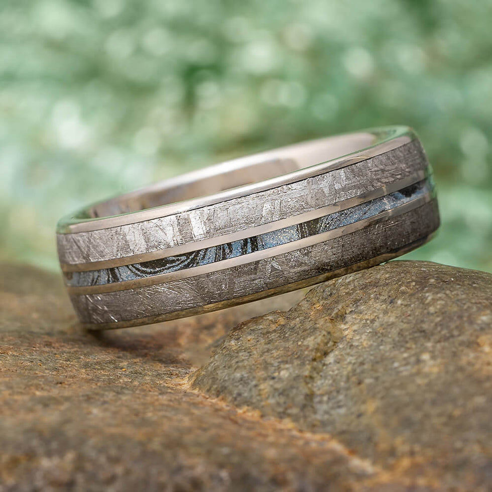 Gibeon Meteorite Rings & Gibeon Meteorite Wedding Bands | Jewelry By Johan