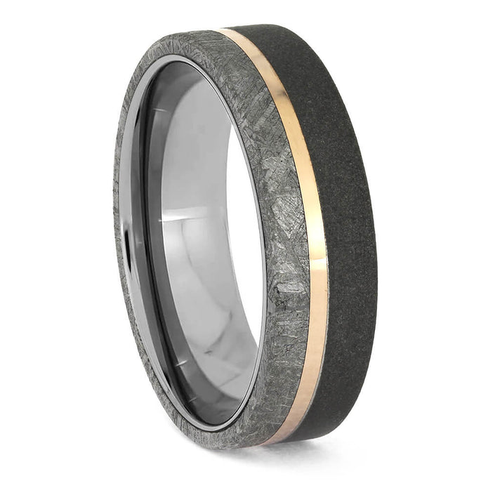 Meteorite Ring with Mixed Metal | Jewelry By Johan
