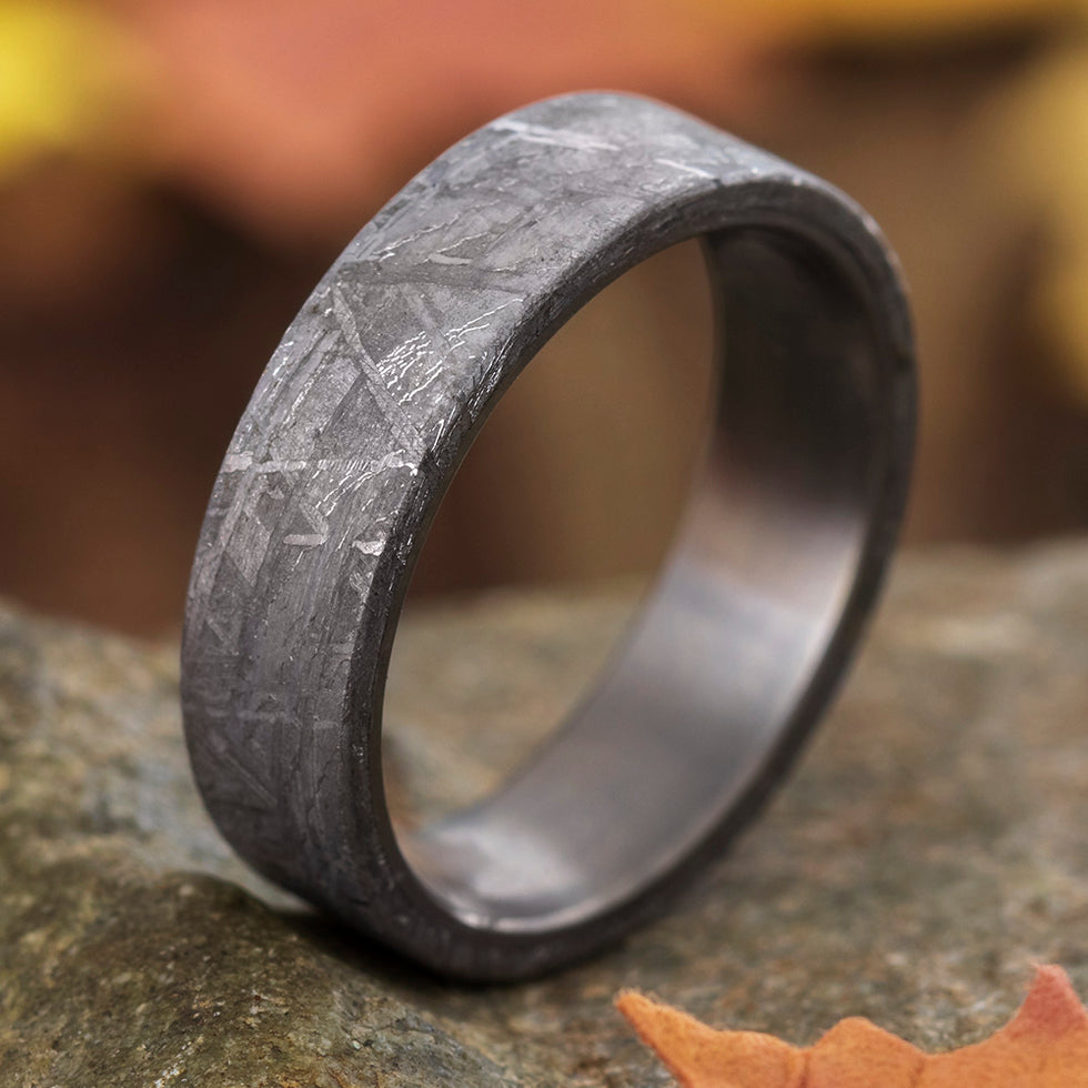 Gibeon Meteorite Rings & Gibeon Meteorite Wedding Bands | Jewelry By Johan