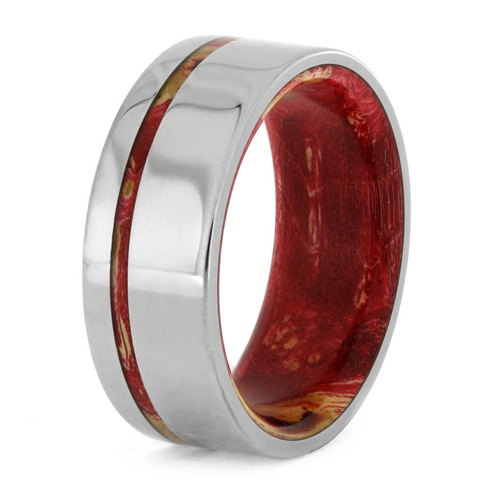 Red Box Elder Ring with Titanium | Jewelry By Johan