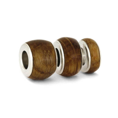 Whiskey Barrel Oak Wood Charm Bracelet Bead | Jewelry by Johan - Medium ...
